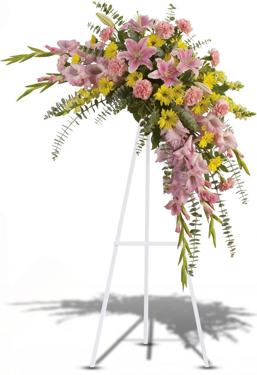 Beautifully Bright Standing Spray | Pearland Funeral Flowers