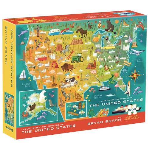 Utah Temple Map Puzzle (1000 Pieces) - Cardston Book Shop
