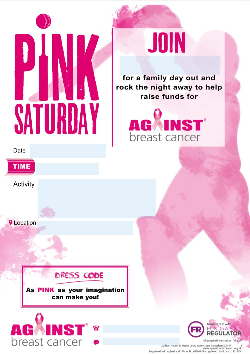 Pink Saturday Event Poster | Against Breast Cancer