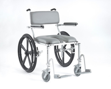 Multichair 4024 Portable Roll-in Shower/Commode Chair W/ 24" Rear Wheels
