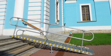 36" Wide Portable and Modular Ramp System (Loop End Handrail, one side ...