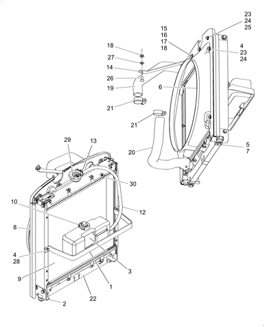 TC45A 02.02.01 - COOLING SYSTEM, RADIATOR ON & ABOVE PIN # Z7DB03001 ...