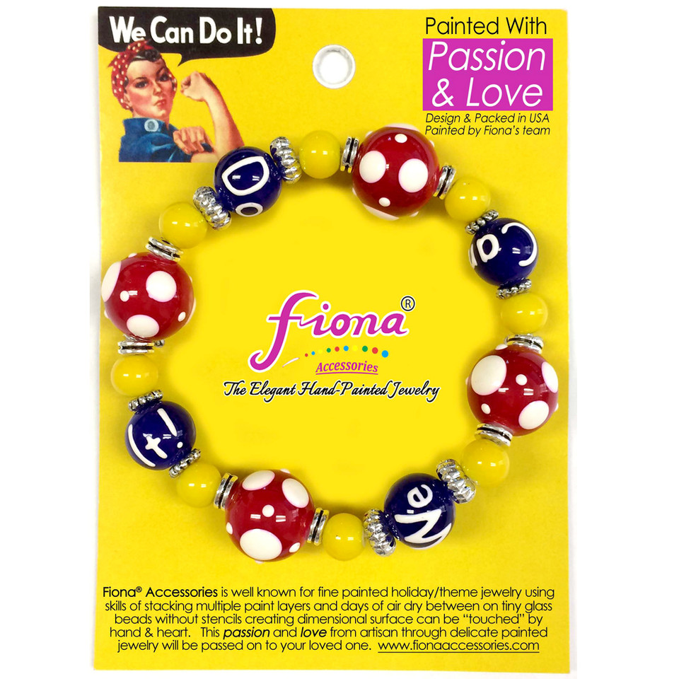 Unique Handmade Jewelry Gifts | Painted Holiday Glass Beaded Bracelets ...
