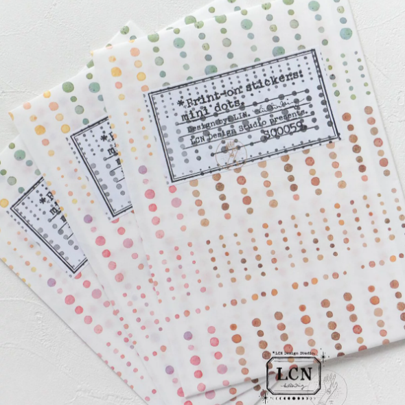 Lin Chia Ning Print-On Sticker Set - Mini Dots (6 sheets)