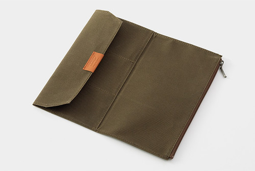 TRAVELER'S Notebook Limited Edition - Cotton Zipper Case (Olive/Orange ...