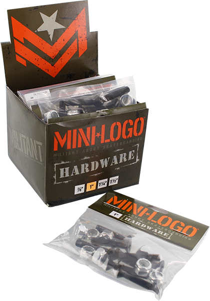 Mini Logo - 10/pack Hardware 1" Phillips Black - Skateboard Hardware ...