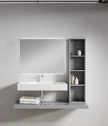 Lucena Element Vanity Shelf - 32" Wide X 18" Deep x 2" H - Negro Black