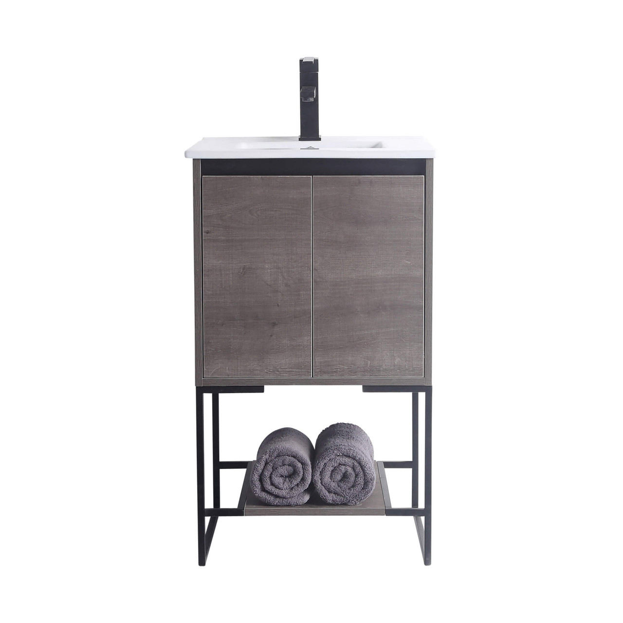 Fine Fixtures Urbania Vanity Cabinet 20 Inch Wide - 2 Door and Shelf ...