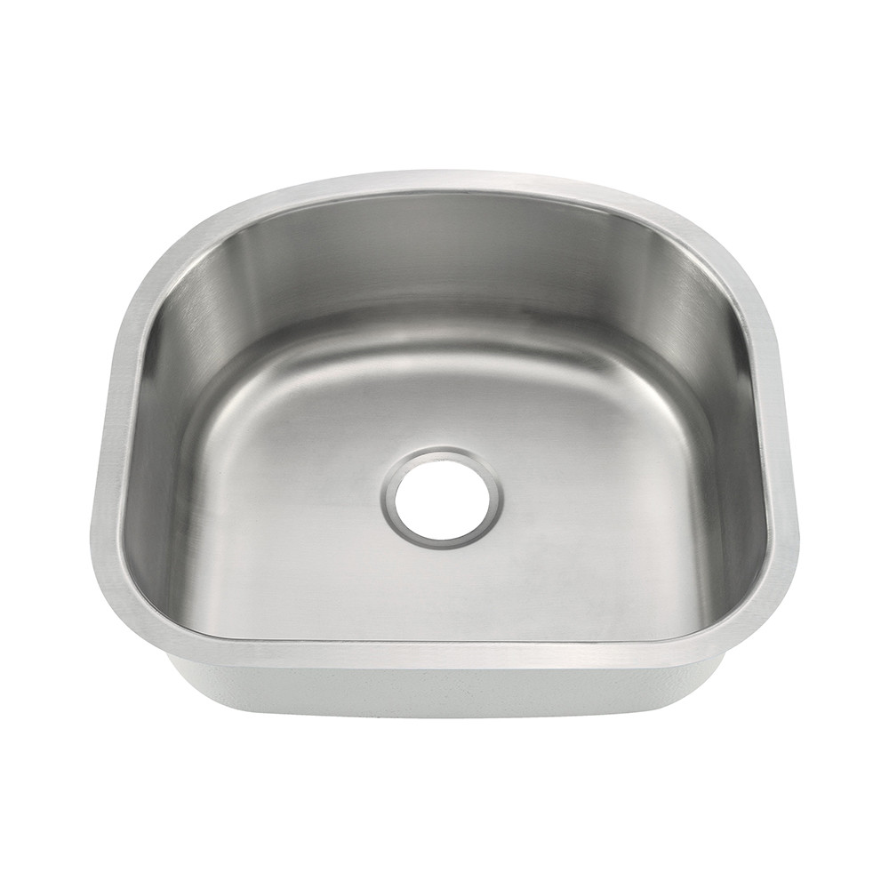 Oakland 23" X 21" D Shape Undermount Stainless Steel Single Bowl ...