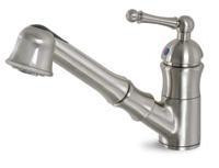 Hamat 3-3176 ST Single Handle Pull-out Spray Kitchen Faucet - Stainless