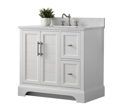 Vanity Art VA5054-W White 54 Inch Bathroom Vanity with two Bowl ...