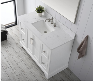 Vanity Art VA5054-W White 54 Inch Bathroom Vanity with two Bowl ...
