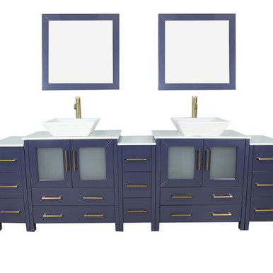 Vanity Art VA3130-96B 96 Inch Double Sink Bathroom Vanity Set With ...