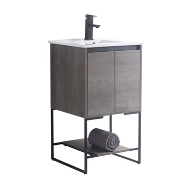 Fine Fixtures Urbania Vanity Cabinet 20 Inch Wide - 2 Door and Shelf ...
