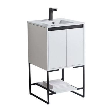 Fine Fixtures Urbania Vanity Cabinet 20 Inch Wide - 2 Door and Shelf ...