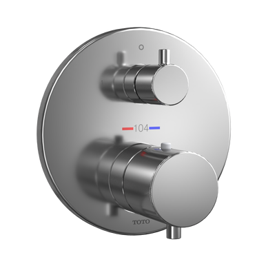 TOTO Round Thermostatic Mixing Valve with Two-Way Diverter Shower Trim ...