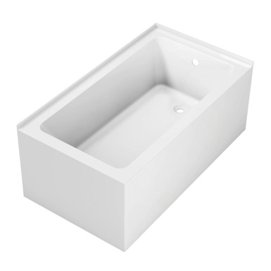 Kingston Brass 54-Inch Acrylic 2-Wall Corner Alcove Tub with Right Hand ...