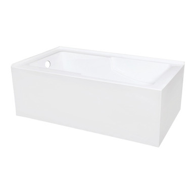 Kingston Brass 60-Inch Acrylic 2-Wall Corner Alcove Tub with Corner ...