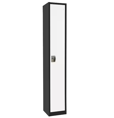 Alpine ADI629-201-B-W Large Single Door Locker Black Body With White Doors