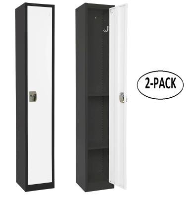Alpine ADI629-201-B-W-PKG-2 Large Single Door Locker Black Body With ...