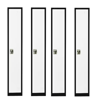 Alpine ADI629-201-B-W-PKG-4 Large Single Door Locker Black Body With ...