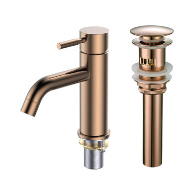 Fine Fixtures Round Bathroom Faucet With Pop-Up Drain, Single Hole ...