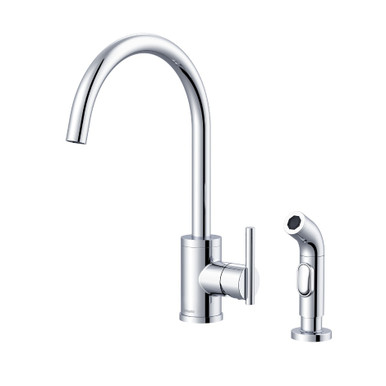 Gerber D401058 Parma Single Handle High-Rise Kitchen Faucet with Side ...