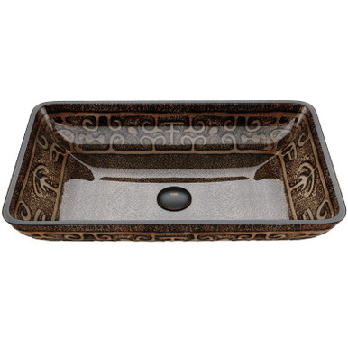 Vigo VG07045 Rectangular Golden Greek Glass Vessel Bathroom Sink - 22 1 ...