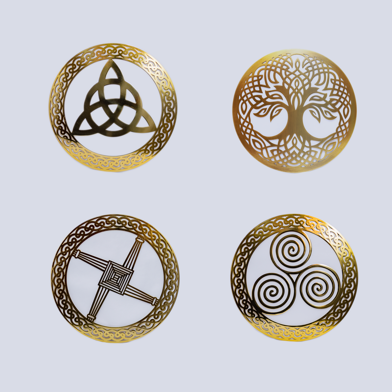 Celtic Wall Hanging Art: Trinity knot, St Brigit's cross, Tree of life ...