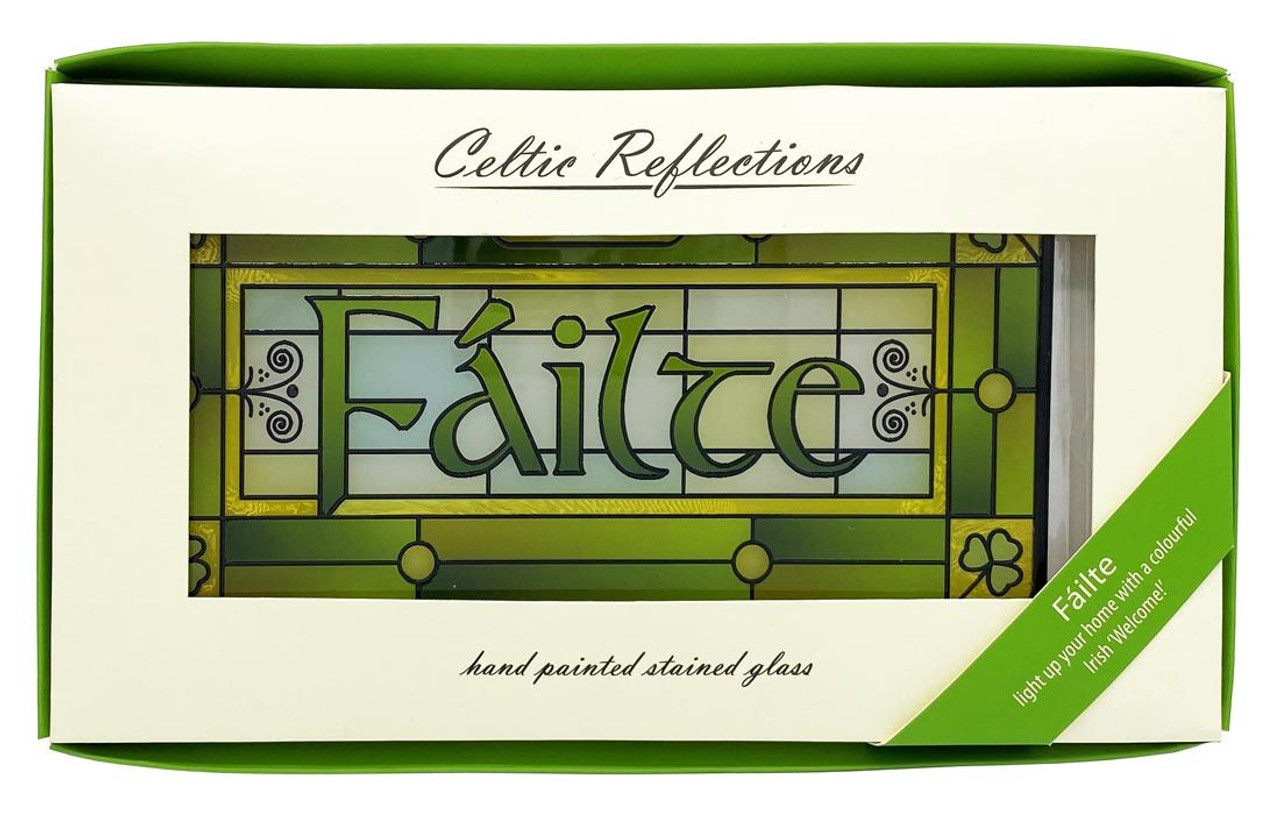 Failte - Celtic Reflections glass panel