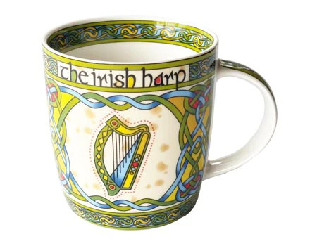Bone China Ancient Irish Harp Mug | Wholesale Celtic Ceramics