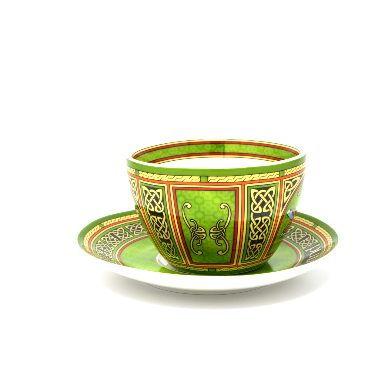 Royal Celtic Peacock Cup & Saucer | Celtic Ceramic Cups in Bulk