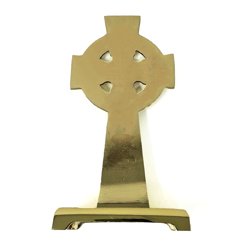 Brass Standing IHS Celtic Knot Cross | Irish Wholesale Gifts