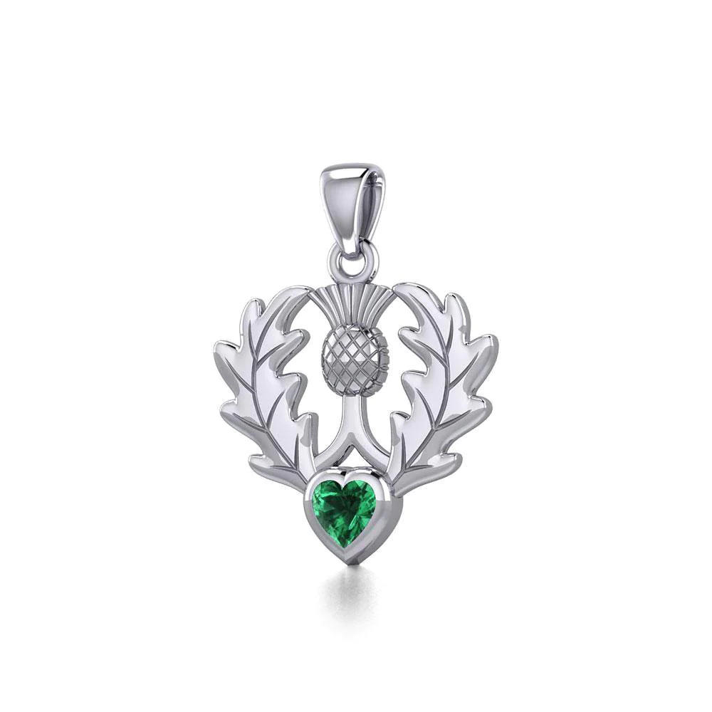 Scottish Heart Shaped Gemstone Thistle Necklace | Wholesale Scottish ...