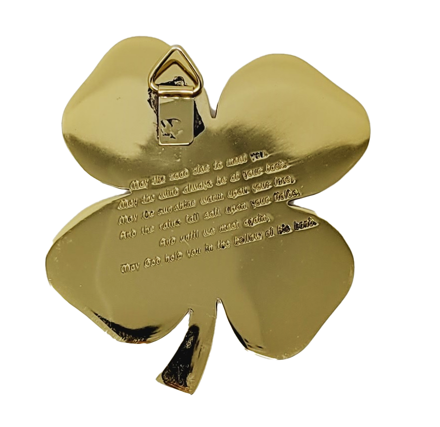 Gold Plated Irish Clover Wall Hanging | Wholesale Irish Gifts