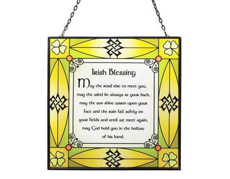 Irish Blessing Stained Glass Window Panel