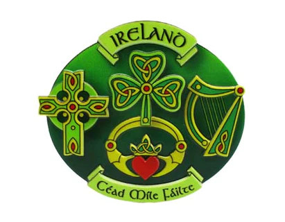 Symbols of Ireland Fridge Magnet