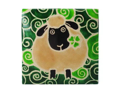 Square Leather Irish Sheep Purse