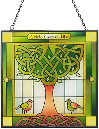 Tree of Life Stained Glass Window Hang