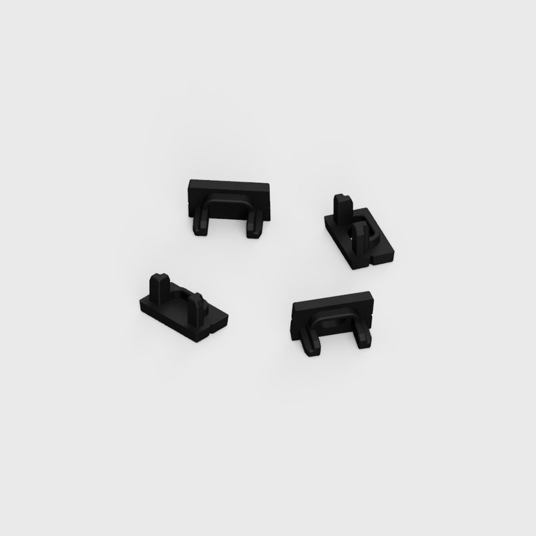 Set of 4 Endcaps for Mini Aluminium Profile Black | UltraLEDs