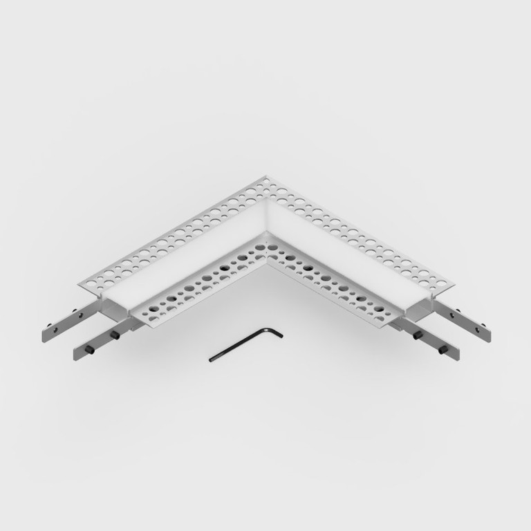 L Corner Connector & Semi Clear Diffuser 61.5x14 | UltraLEDs