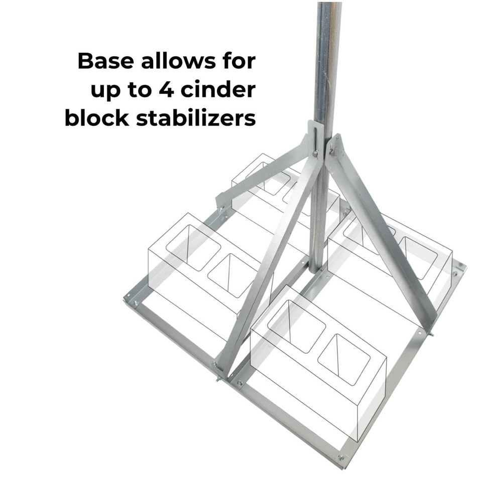 Bolton Non-Penetrating Adjustable Roof Tripod Sled Mount | SignalBoosters