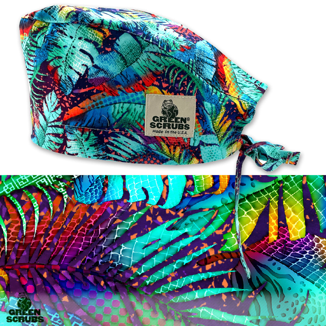 Neon Tropics Scrub Hats by Green Scrubs at GreenScrubs.com