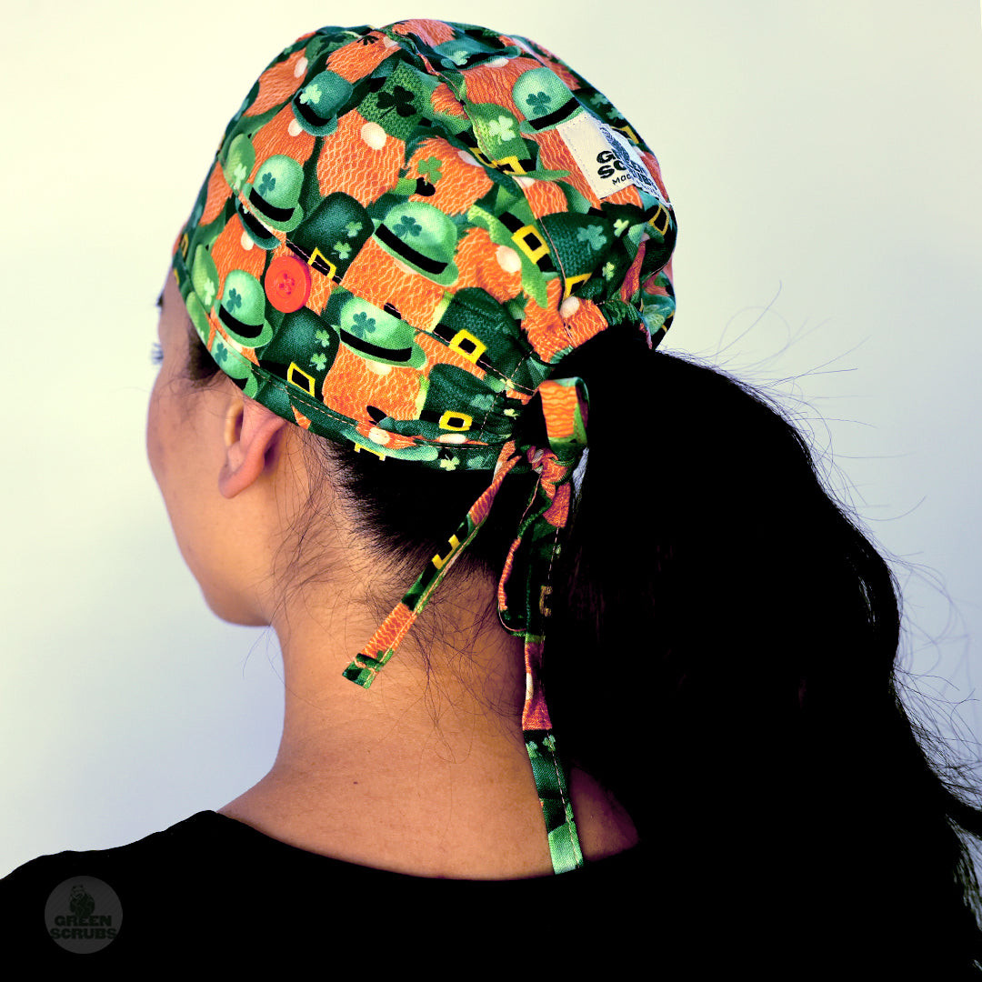 Leprechauns Sky Skull Scrub Cap Surgical Scrub Hats by Green Scrubs at ...