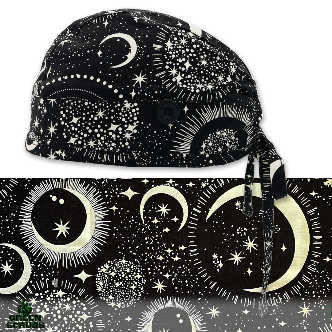 Stellar Moons Skull Surgical Scrub Cap Green Scrubs at GreenScrubs.com