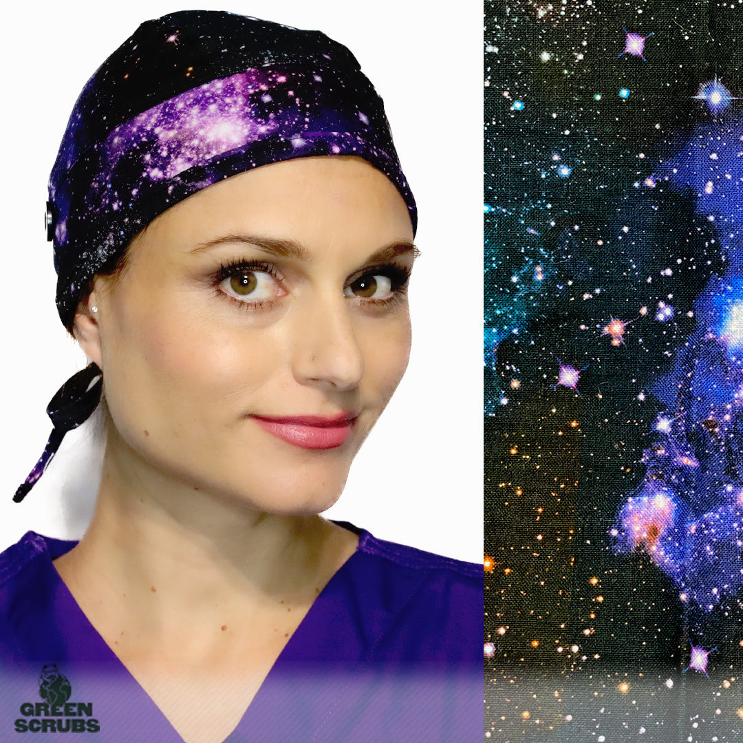 Stellar Moons Skull Surgical Scrub Cap Green Scrubs at GreenScrubs.com