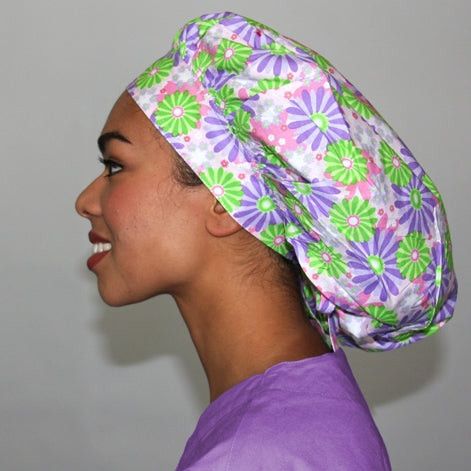 Think Green Tie Bonnet Scrub Hats by Green Scrubs