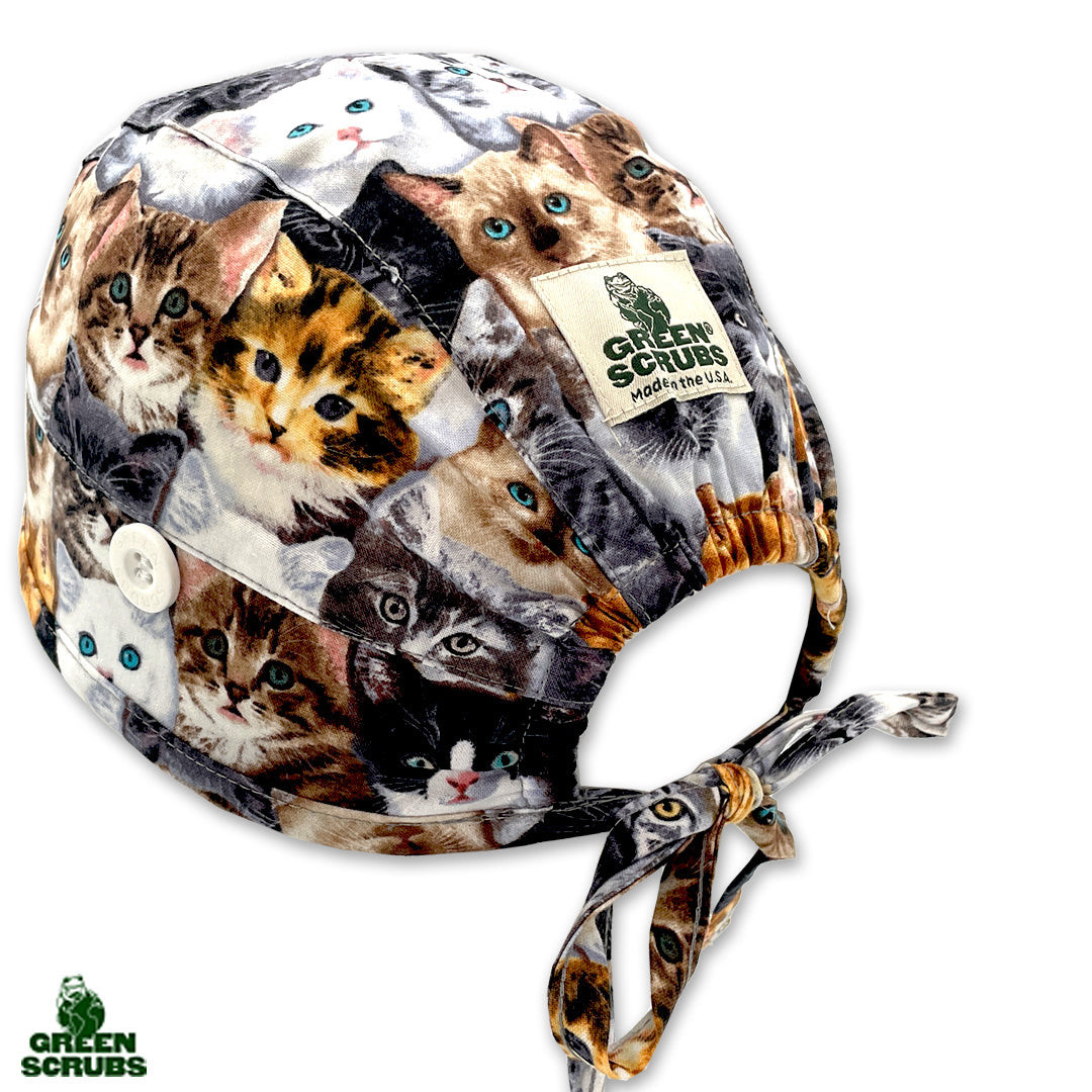 Paint Splatter Cats Skull Scrub Cap Surgical Scrub Hats by Green Scrubs ...
