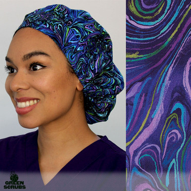Purple Swirl Bouffant Surgical Hats by Green Scrubs | GreenScrubs.com