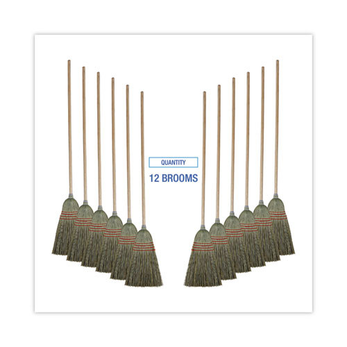 Boardwalk BWK920YCT upright maid broom mixed fiber wood